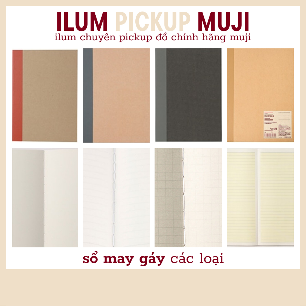 [pickup muji] sổ tay dán gáy muji | sổ tay may gáy muji | sổ tay | | Shopee Việt Nam