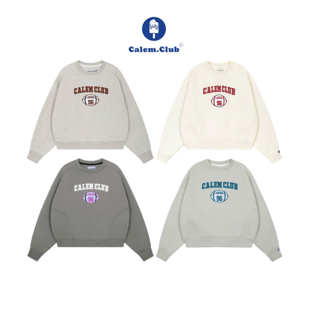Calem Club - Áo Sweater nỉ bông Number 96 Rugby Ball bóng bầu dục họa ...