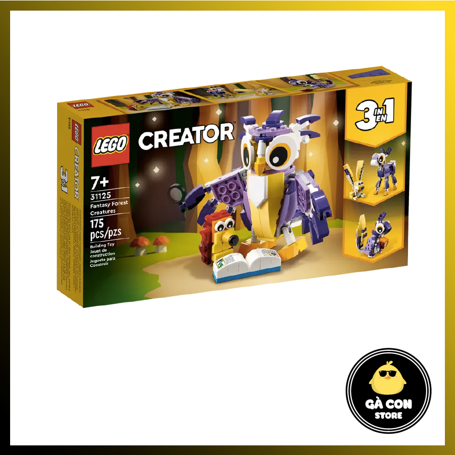 Đồ chơi lắp ráp CREATOR 3IN1 31125 Fantasy Forest Creatures ( Hàng có ...