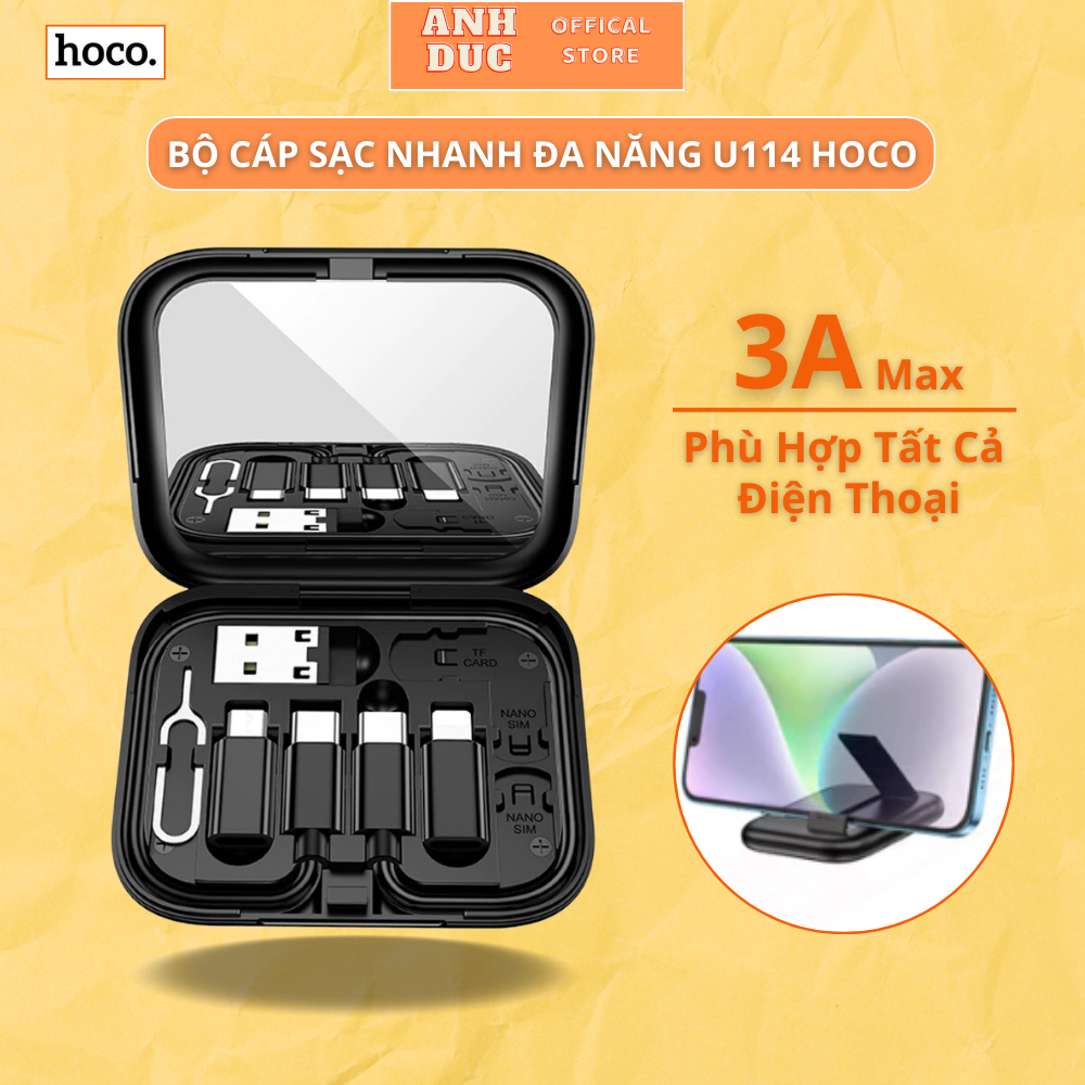 Bộ Cáp Sạc Nhanh Đa Năng 6in1 Hoco U114,Hỗ Trợ Sạc Nhanh Tất Cả Các Dòng Điện Thoại,Tiện Lợi ...