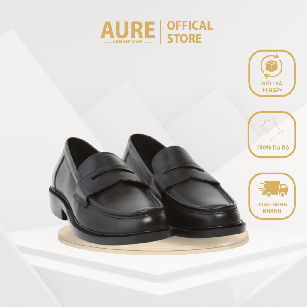 Giày Da Nam Loafer Trẻ Trung Công Sở Sang Trọng Chất Liệu Da Bò Tự Nhiên AURE M2 | Shopee Việt Nam