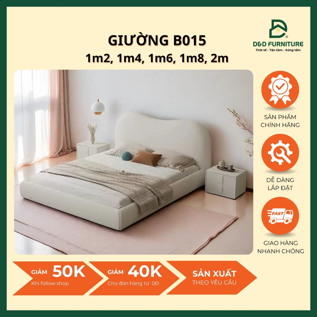 Giường Ngủ Thiết Kế B015 Bọc Nỉ Độc Đáo, Đầu Giường Đám Mây Decor Phòng Ngủ Phù Hợp Nhiều Không ...