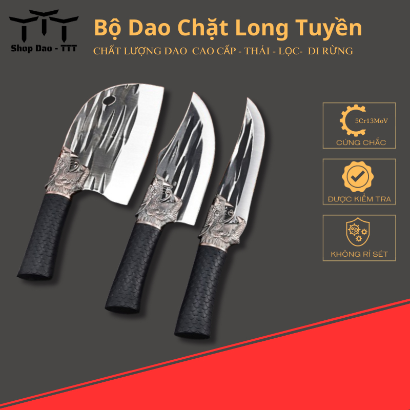 Bộ Dao Chặt Thái Long Tuyền - Dao Nhà Bếp - Dao Nhật Bản - 3 Dao To ...