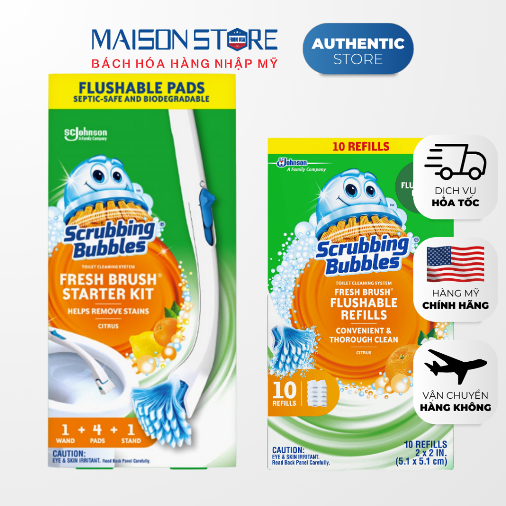 BỘ DỤNG CỤ VỆ SINH TOILET HƯƠNG CAM SCRUBBING BUBBLES STARTER KIT - Hàng Nhập USA Chính Hãng ...