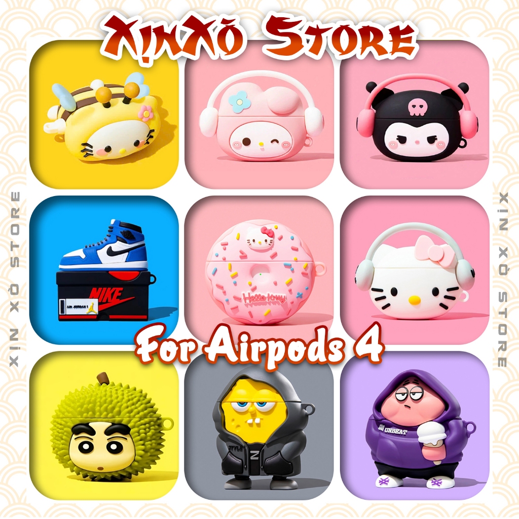 (Có Airpods 4) Vỏ ốp Airpod 4 3 2 Pro Pro 2 Case Airpods Silicon 3D kèm ...