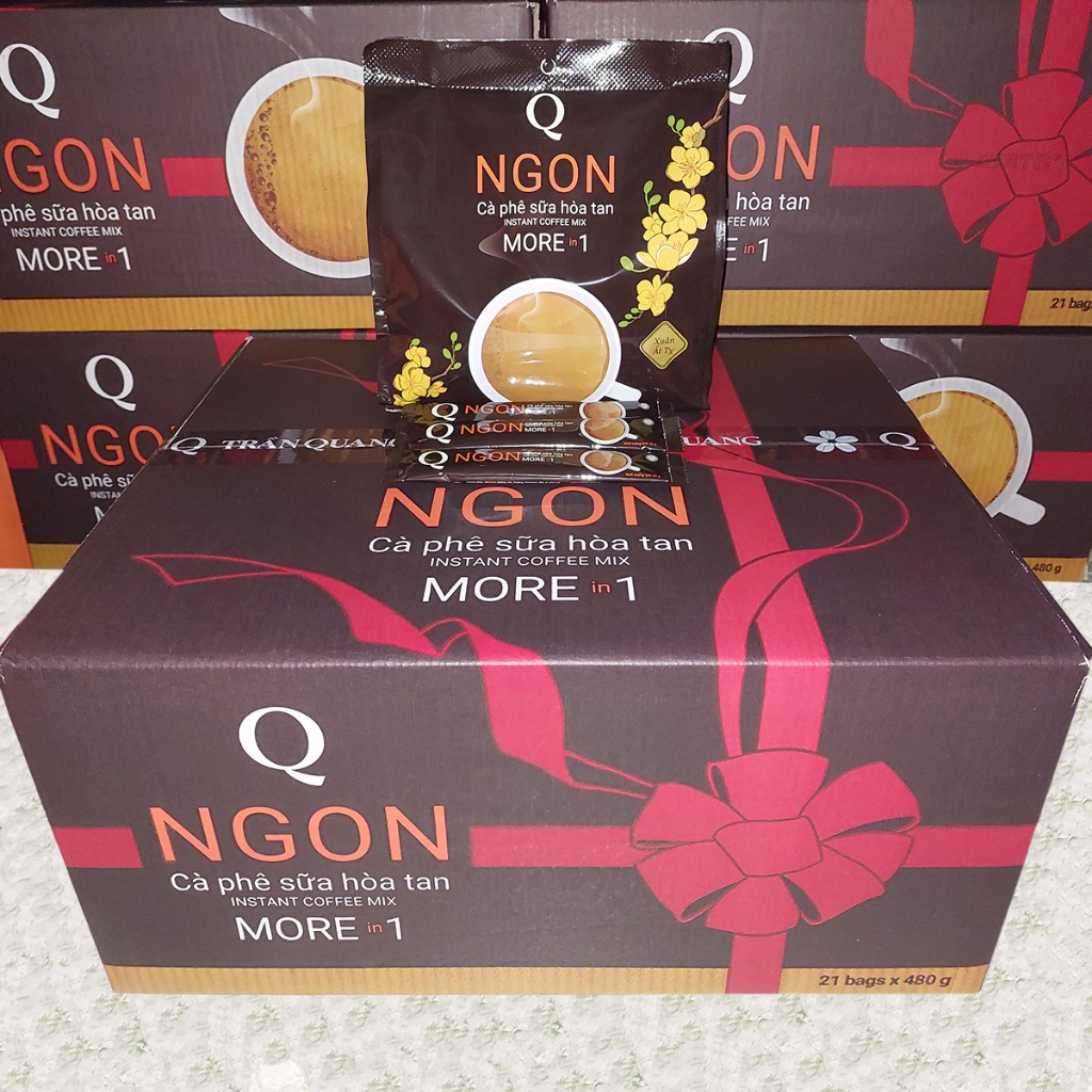 Thùng Cà phê sữa Ngon Trần Quang 21 bịch 480g (24 gói nhỏ 20g) Mẫu Xuân 2025 | Shopee Việt Nam