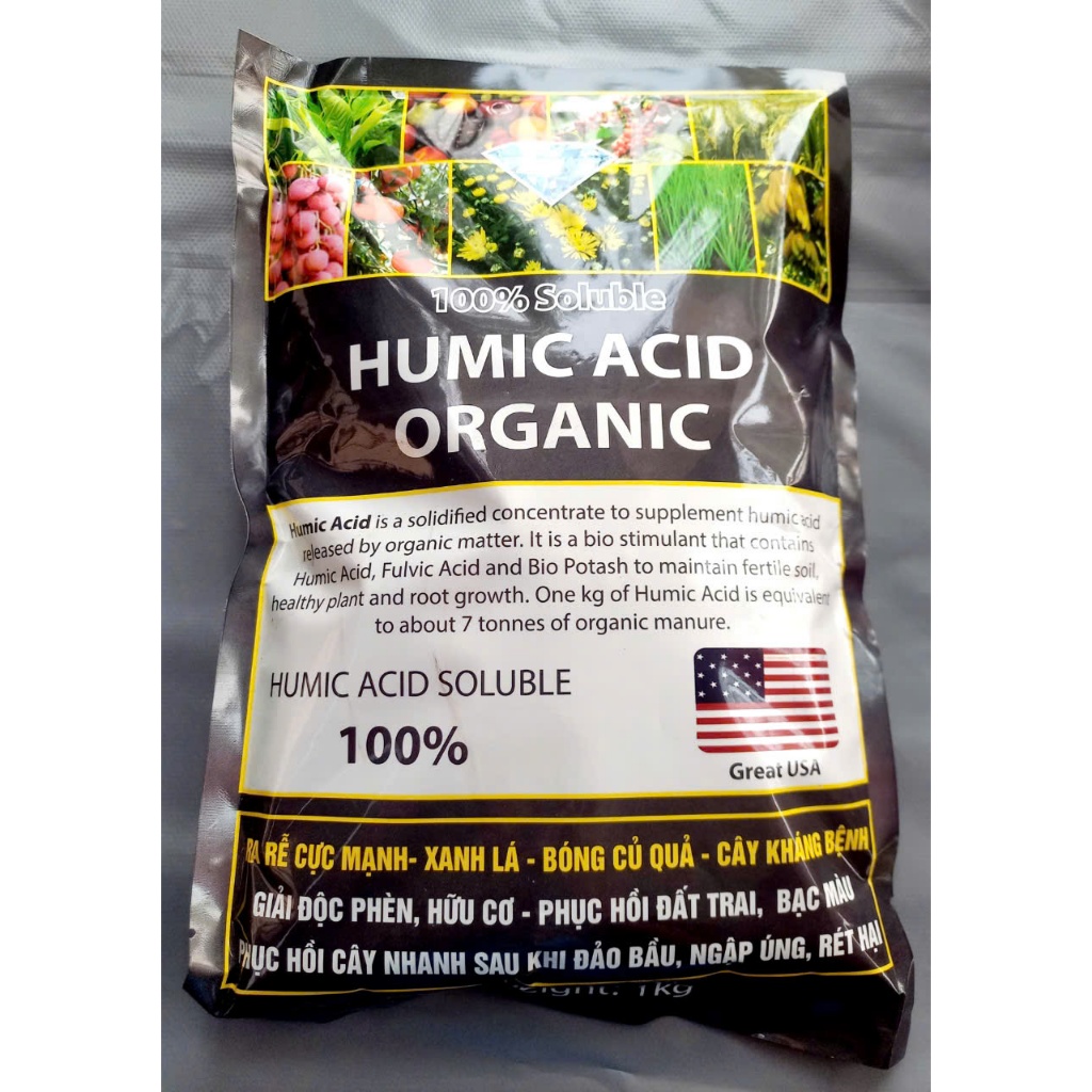HUMIC ACID ORGANIC 1KG.RA RỄ CỰC MẠNH,XANH LÁ,BẬT CHỒI | Shopee Việt Nam