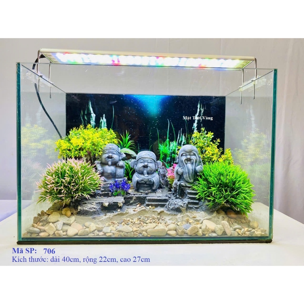 Bể Cá Thủy Sinh, Bể Cá Trang Trí 3 Ông Tam Đa, Phúc Lộc Thọ, dài 40cm ...
