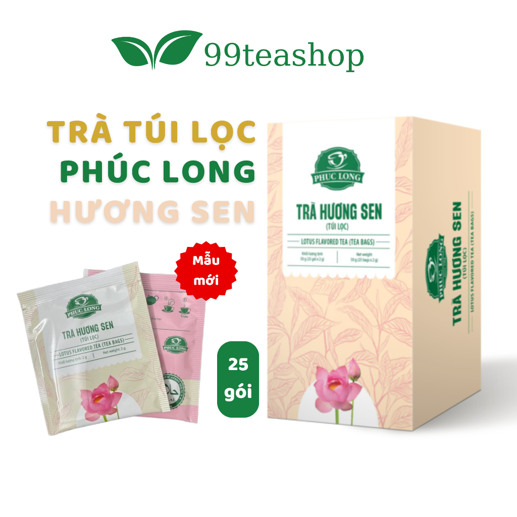 Trà sen túi lọc Phúc Long 2g x 25 gói (Mẫu mới) | Shopee Việt Nam