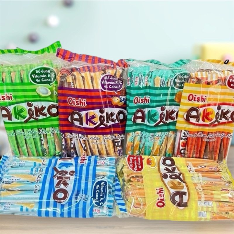 Túi 20 bánh Akiko 6 Hương Vị Socola - Sữa - Sầu Riêng - Phô Mai - Trứng - Sữa dừa - Socola cam ...