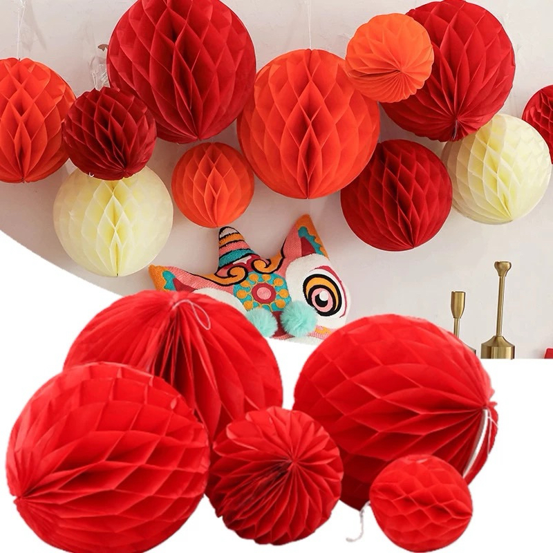 Đèn lồng xếp giấy Tổ ong trang trí Decor concept chụp ảnh đủ size ...