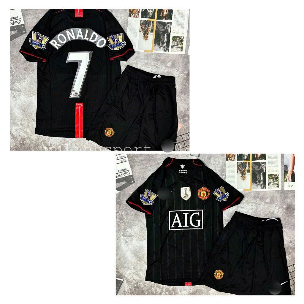 Bộ Bóng Đá Hàng Thái CLB MU - Manchester United AIG 2008 màu đen ...