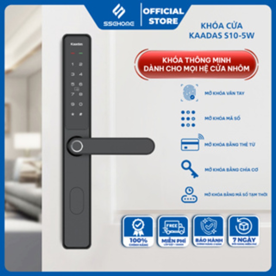[Hỗ trợ lắp đặt] Khóa cửa điện tử Đức Kaadas S10-5W cho cửa nhôm chống nước có kết nối wifi ...
