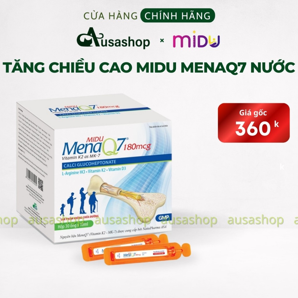 Tăng Chiều Cao Midu MenaQ7 180mcg Hộp 30 Ống - 360mcg Hộp 30 Viên và 90 ...
