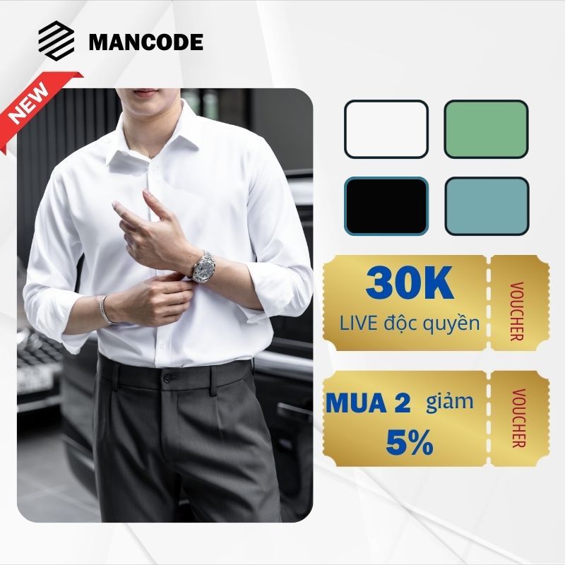 Áo Sơ Mi Nam (có Bigsize) MANCODE Chất Vải Lụa Cotton Bền Đẹp Mềm Mại Thoải Mái Gấp Hộp Giúp ...