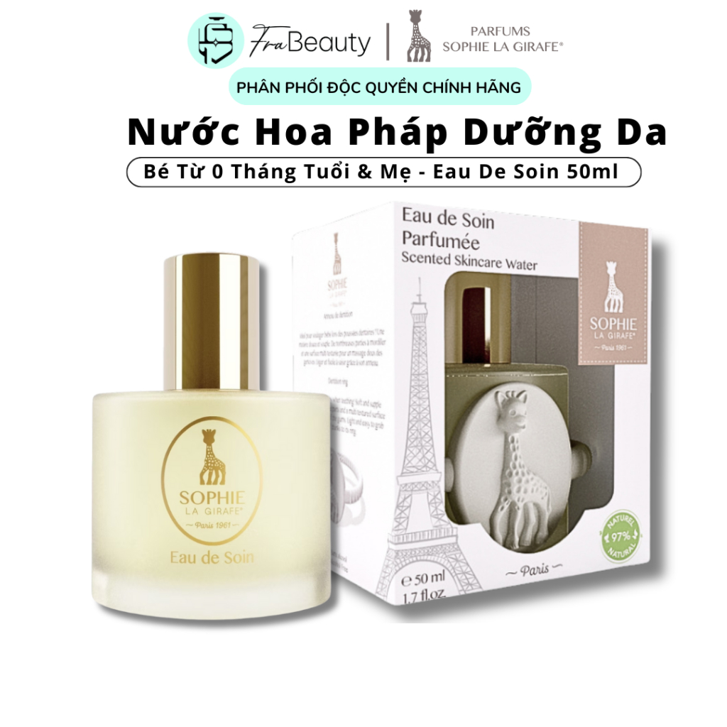 Nước hoa cho em bé Sophie la Girafe EDS 50ml từ 0 tháng tuổi và mẹ không cồn, thành phần tự ...