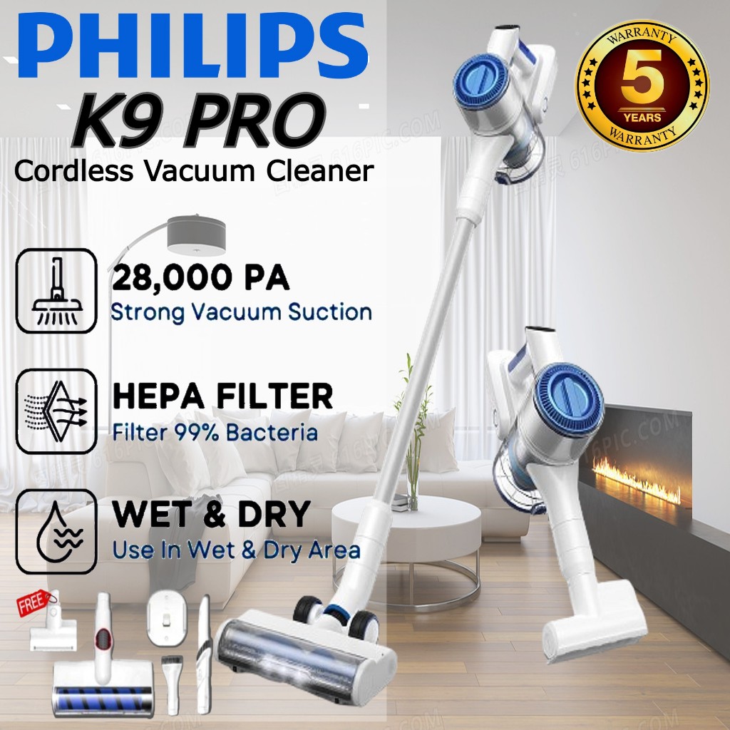 Máy hút bụi không dây công suất cao Philips K9 Pro 2024 mới có đầu sạc ...