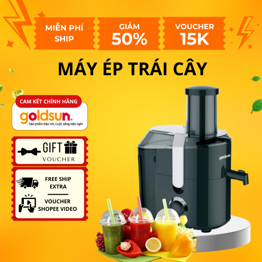 Máy ép trái cây Goldsun GFJ4401 công suất 600W ép kiệt nước giữ trọn vitamin tiết kiệm thời gian ...