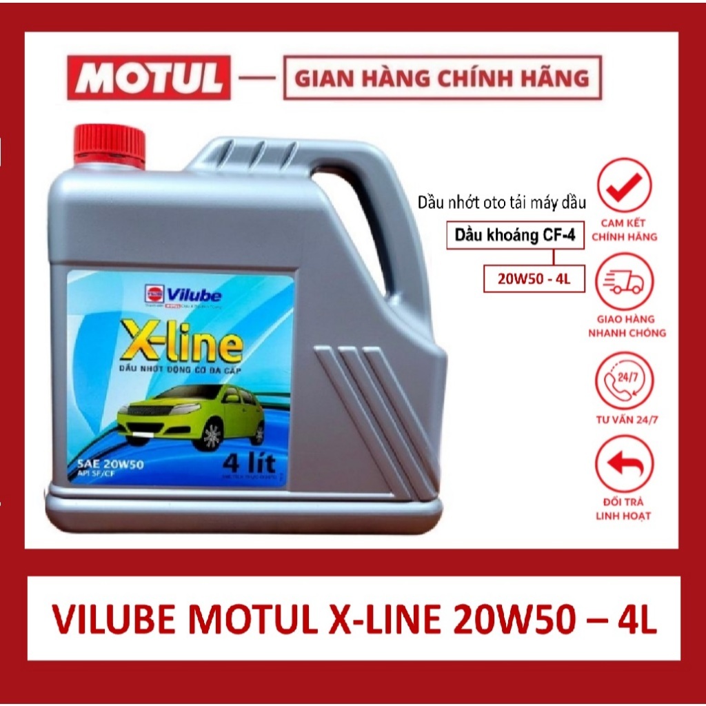 [Hàng Chính Hãng] Dầu nhớt X-LINE Vilube dùng cho động cơ xăng và diesel SAE 20W50 API SF/CF ...