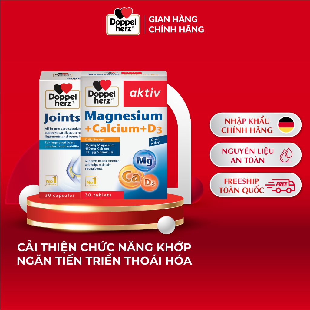 Bộ đôi bổ sung Canxi phòng ngừa loãng xương, cải thiện chức năng khớp Doppelherz Magnesium Canxi ...