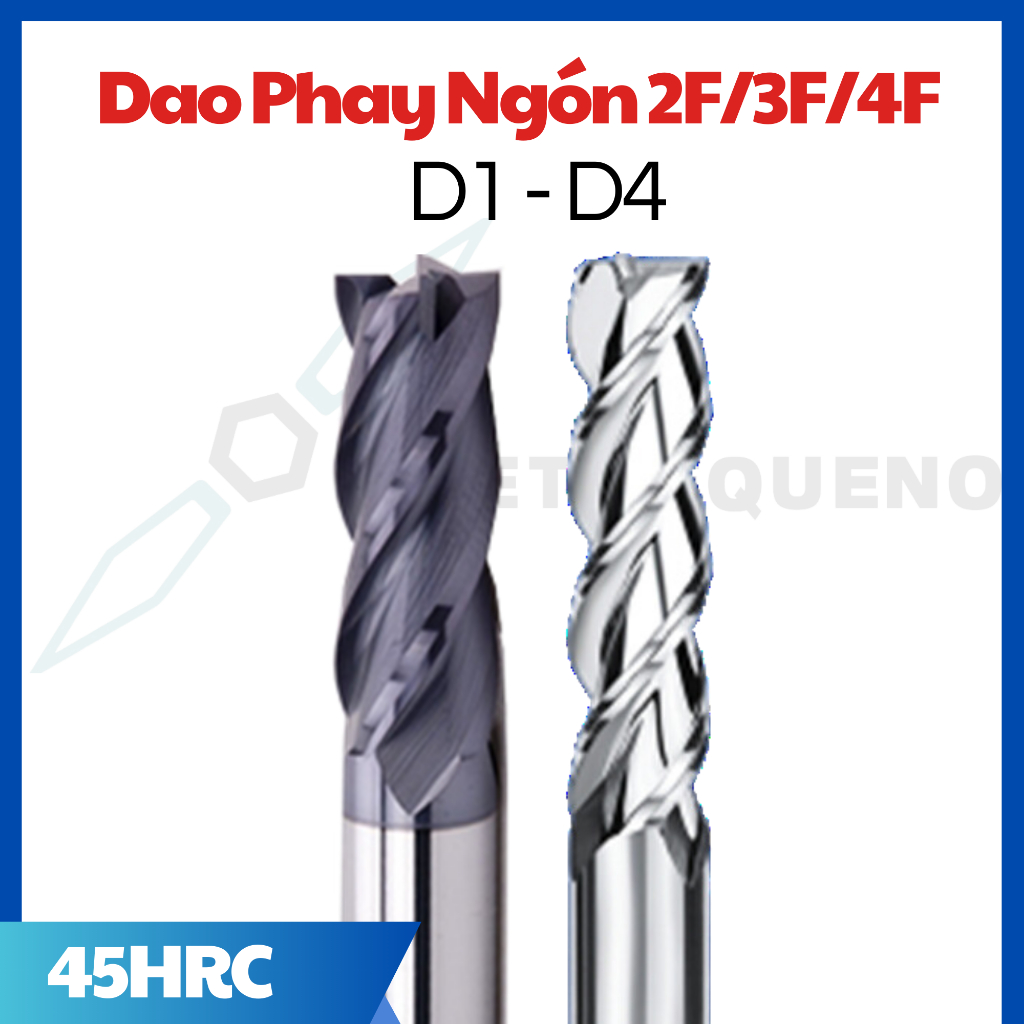D1 - D4 Dao phay ngón 2F/3F/4F 45HRC gia công Nhôm, Sắt, Thép | Shopee Việt Nam