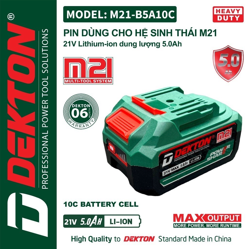 Pin DEKTON chân M21 Các loại 5CELL 10CELL 15CELL - CELL chuẩn - Chống ...
