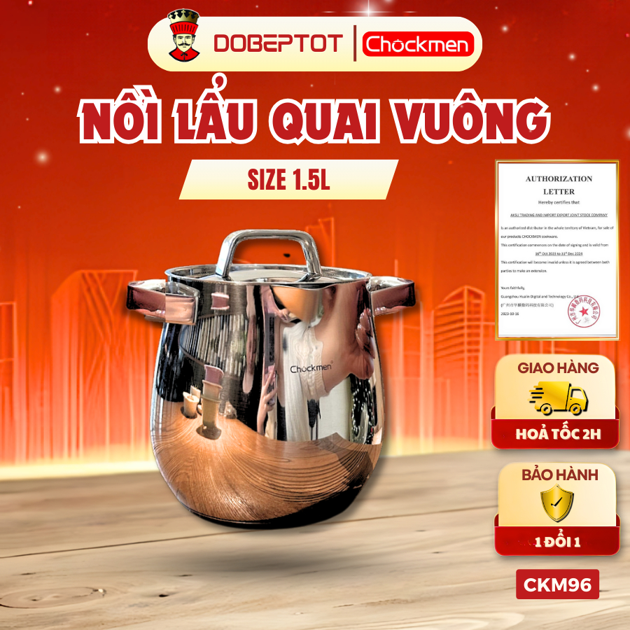 [CKM96] Nồi lẩu cá nhân quai vuông Chockmen 1.5L | Shopee Việt Nam