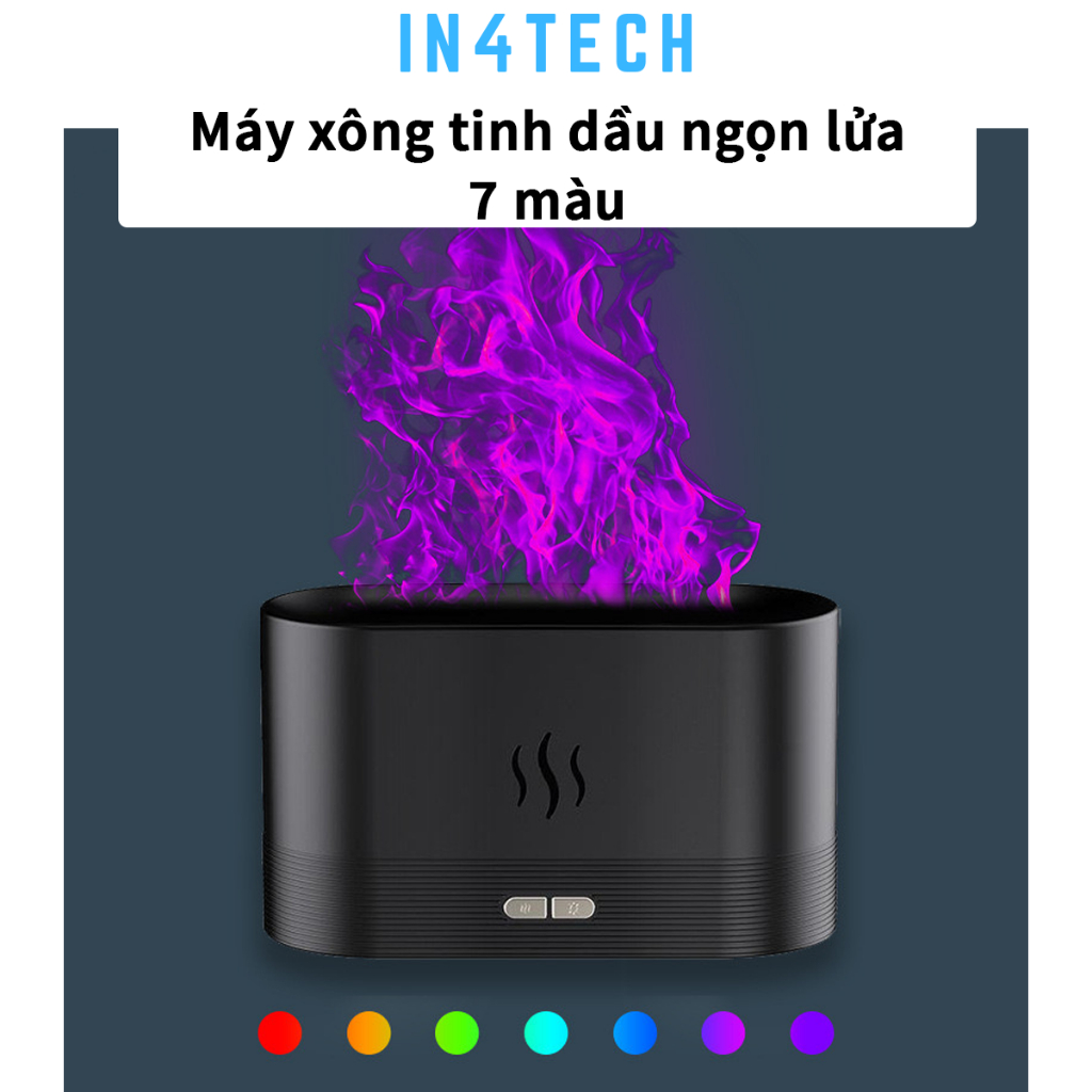 Máy xông tinh dầu, máy phun sương, máy xông tinh dầu phòng ngủ - LED 7 màu - Tự Ngắt - IN4TECH ...