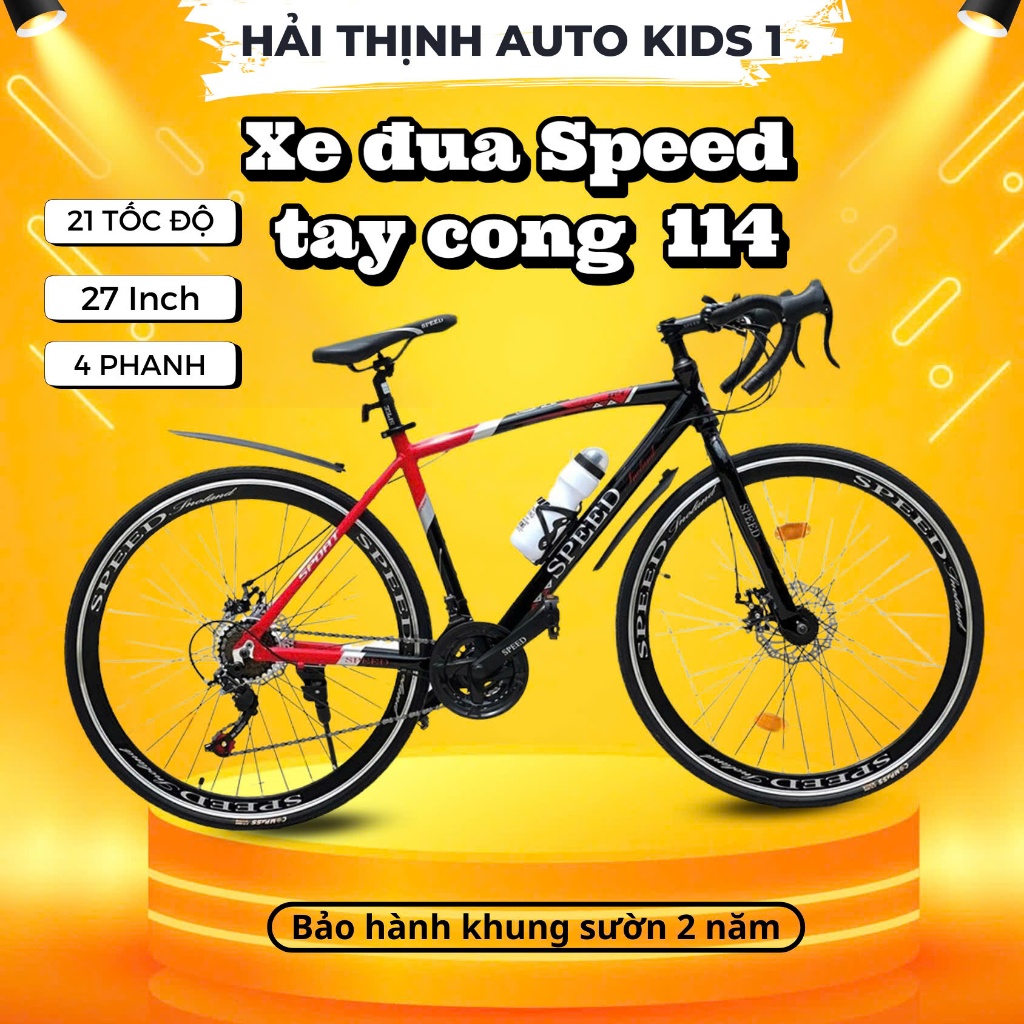 Xe đua Speed tay cong 114 Hải Thịnh tặng full phụ kiện, Xe đạp thể thao ...