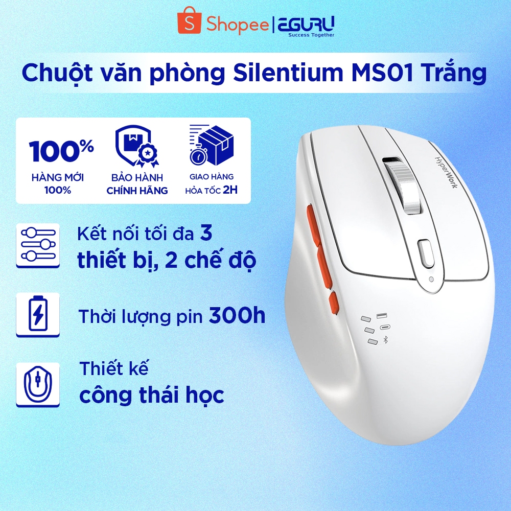 Chuột không dây HyperWork Silentium MS01 | Chính Hãng BH 12 tháng ...