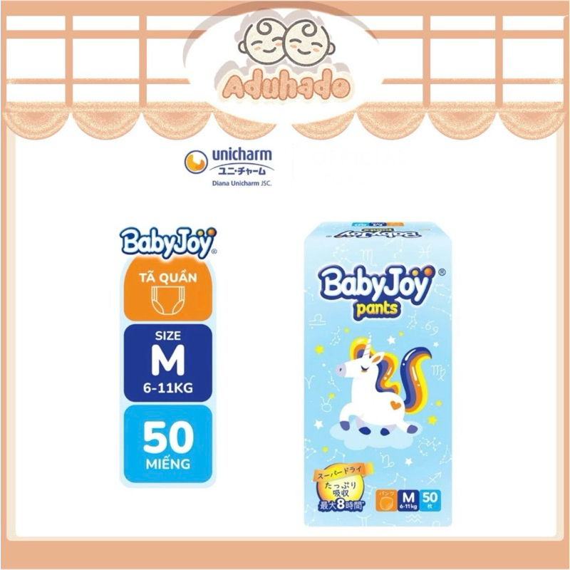 [ADUHADO x BABYJOY] BỊCH Tã/Bỉm Quần Baby Joy M50/L50/XL50/XXL50 CHO BÉ CHÍNH HÃNG UNICHARM ...