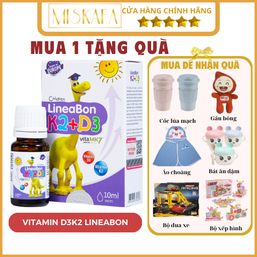LineaBon K2+D3 10ml, Vitamin D3k2 Lineabon, giúp bổ sung D3K2 cho bé, tăng cường hấp thu canxi ...