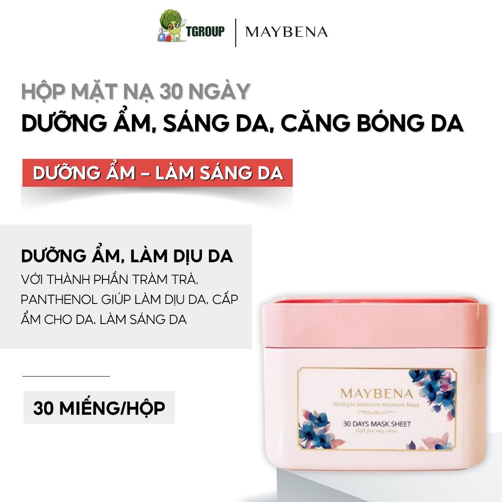 30 Miếng mặt nạ dưỡng ẩm Maybena Multile Intensive Moisture Mask 30 ...