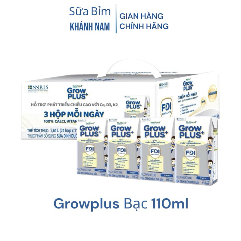 Thùng 24h pha sẵn NUTIFOOD GROWPLUS bạc 110ml | Shopee Việt Nam