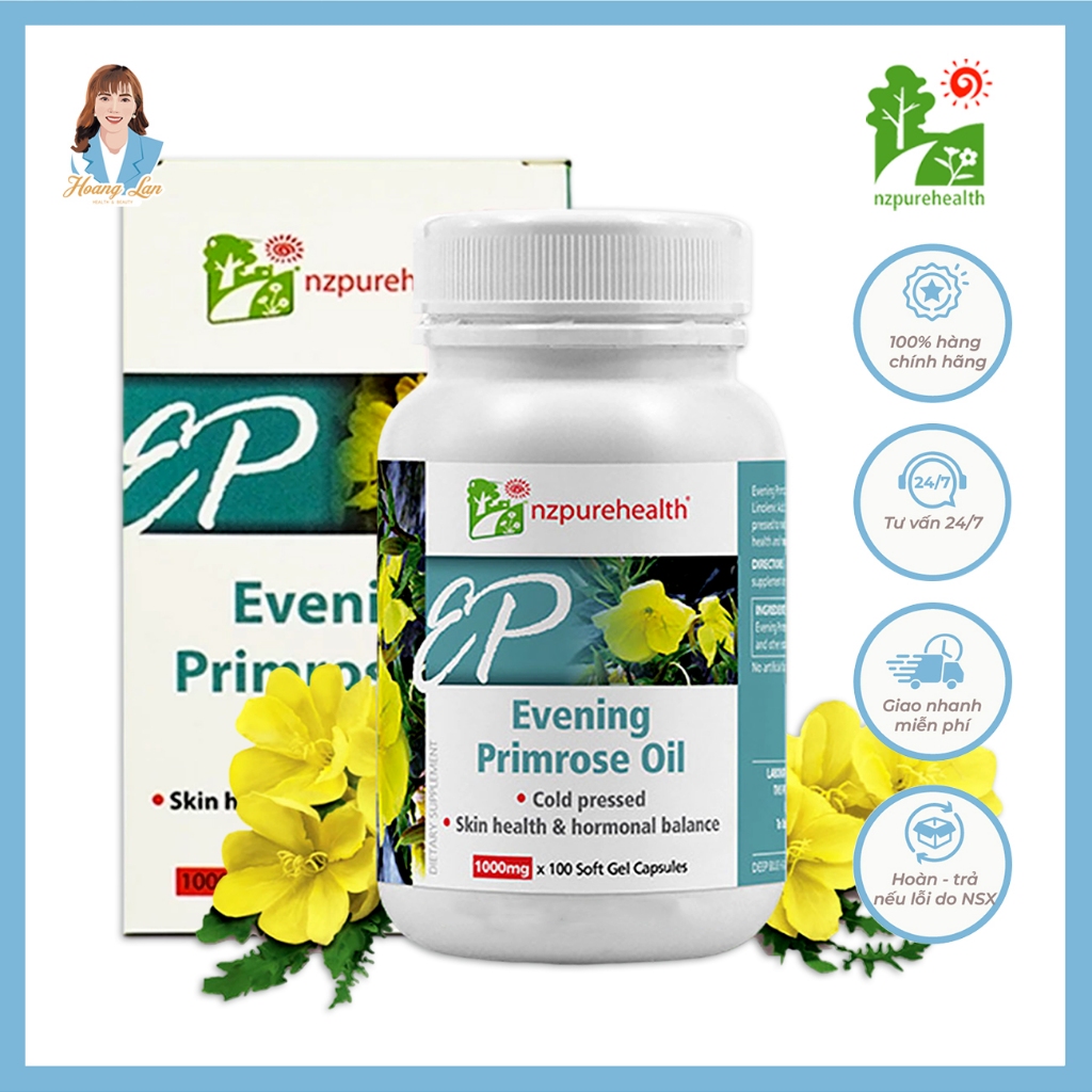Viên uống dầu hoa anh thảo New Zealand Nz Pure Health Evening Primrose Oil 100 viên | Shopee ...