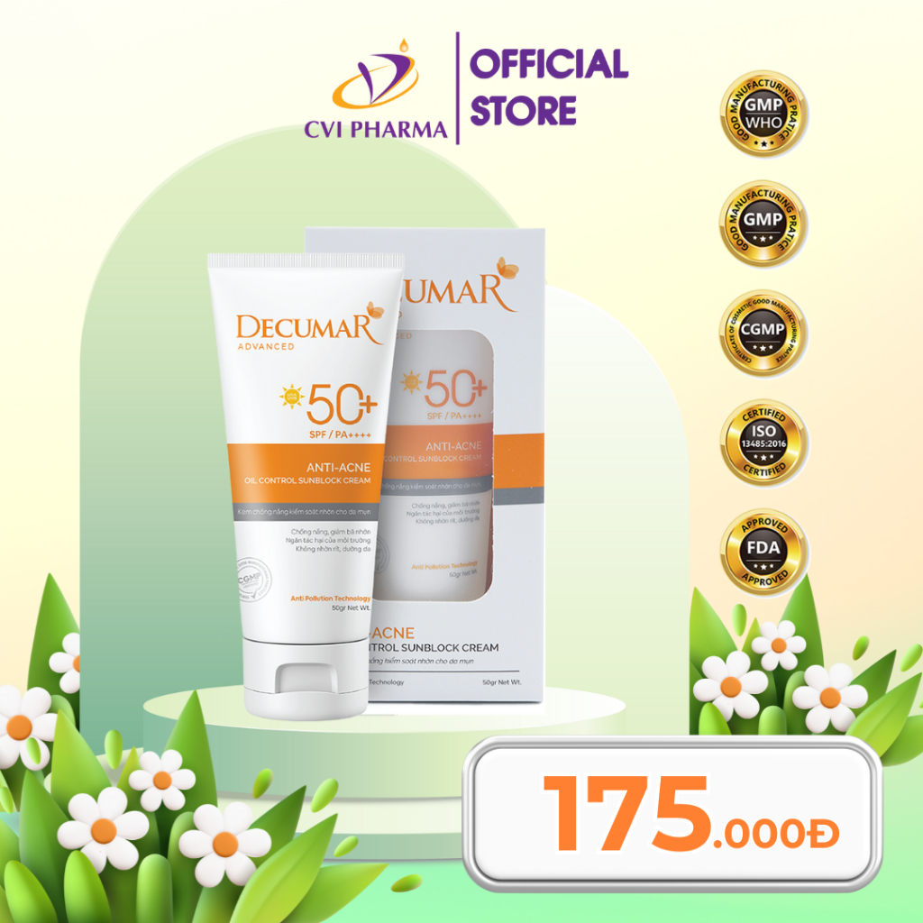 Kem Chống Nắng Ngừa Mụn Decumar Advanced 50G | Shopee Việt Nam