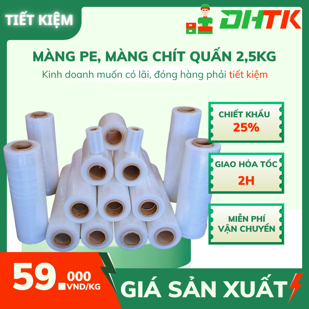 Màng PE, Màng Chít Quấn hàng không 50cm nặng 2kg, 5kg lõi mỏng 0.5kg - siêu dai | Shopee Việt Nam