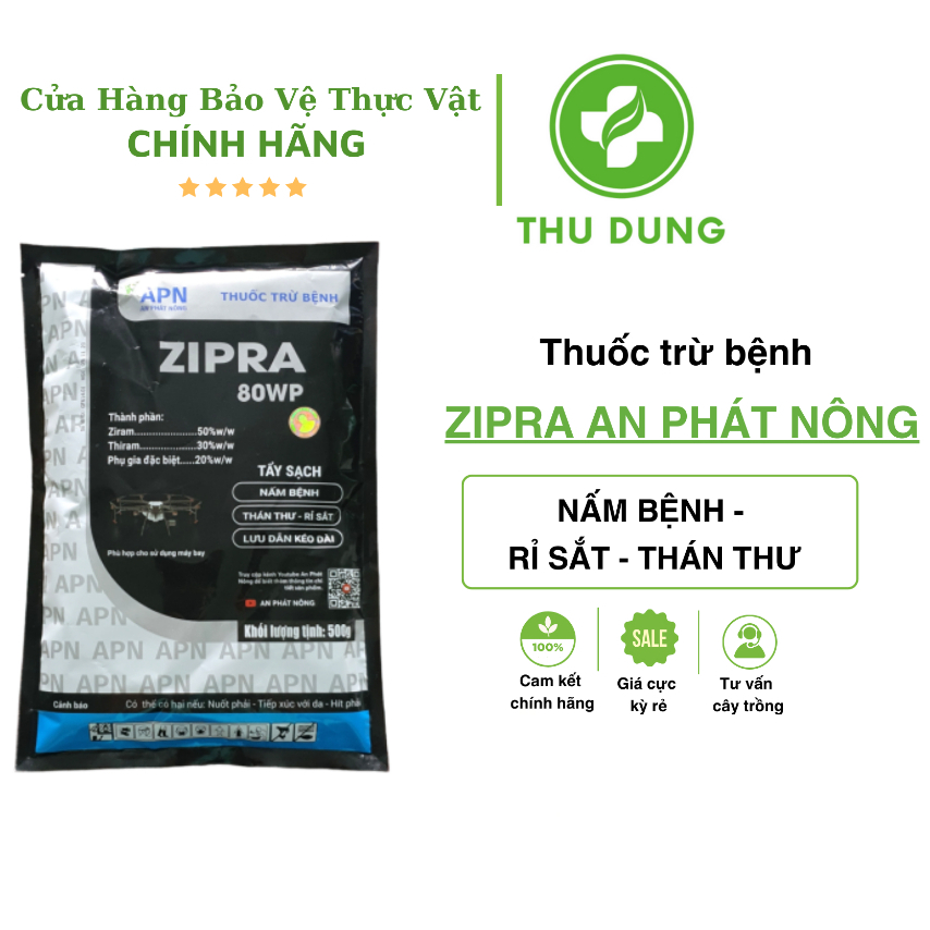 Hỗ trợ cây trồng hiệu ZIPRA gói 500gr của An Phát Nông tẩy sạch nấm ...