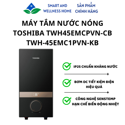 Máy tắm nước nóng Toshiba TWH-45EMCPVN(S)-CB / TWH-45EMCPVN(K)-CB / TWH ...