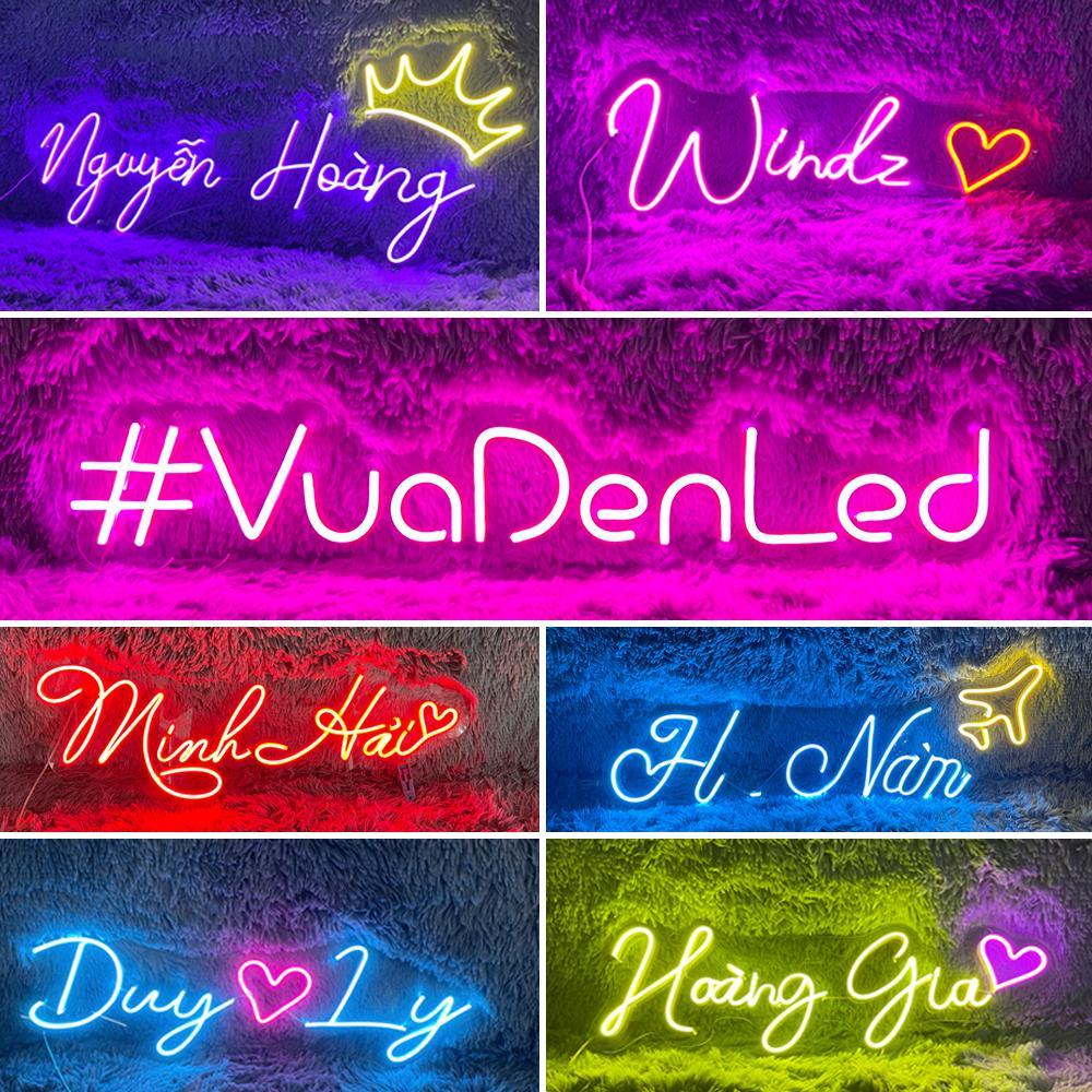 Đèn Neon theo yêu cầu, đèn led chữ theo tên dán tường decor phòng, logo ...
