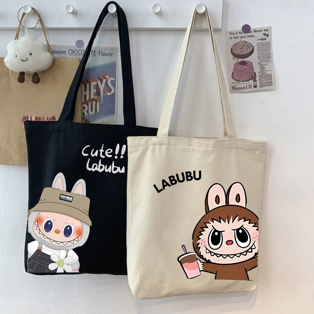 Túi tote Labubu- Túi vải canvas đi học, đi chơi,du lịch đựng vừa A4 ...