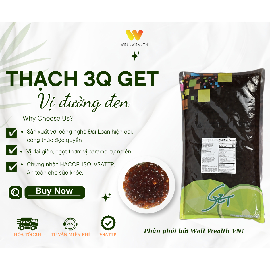Trân châu 3Q Đường đen - Túi 2kg có ISO và HACCP | Shopee Việt Nam