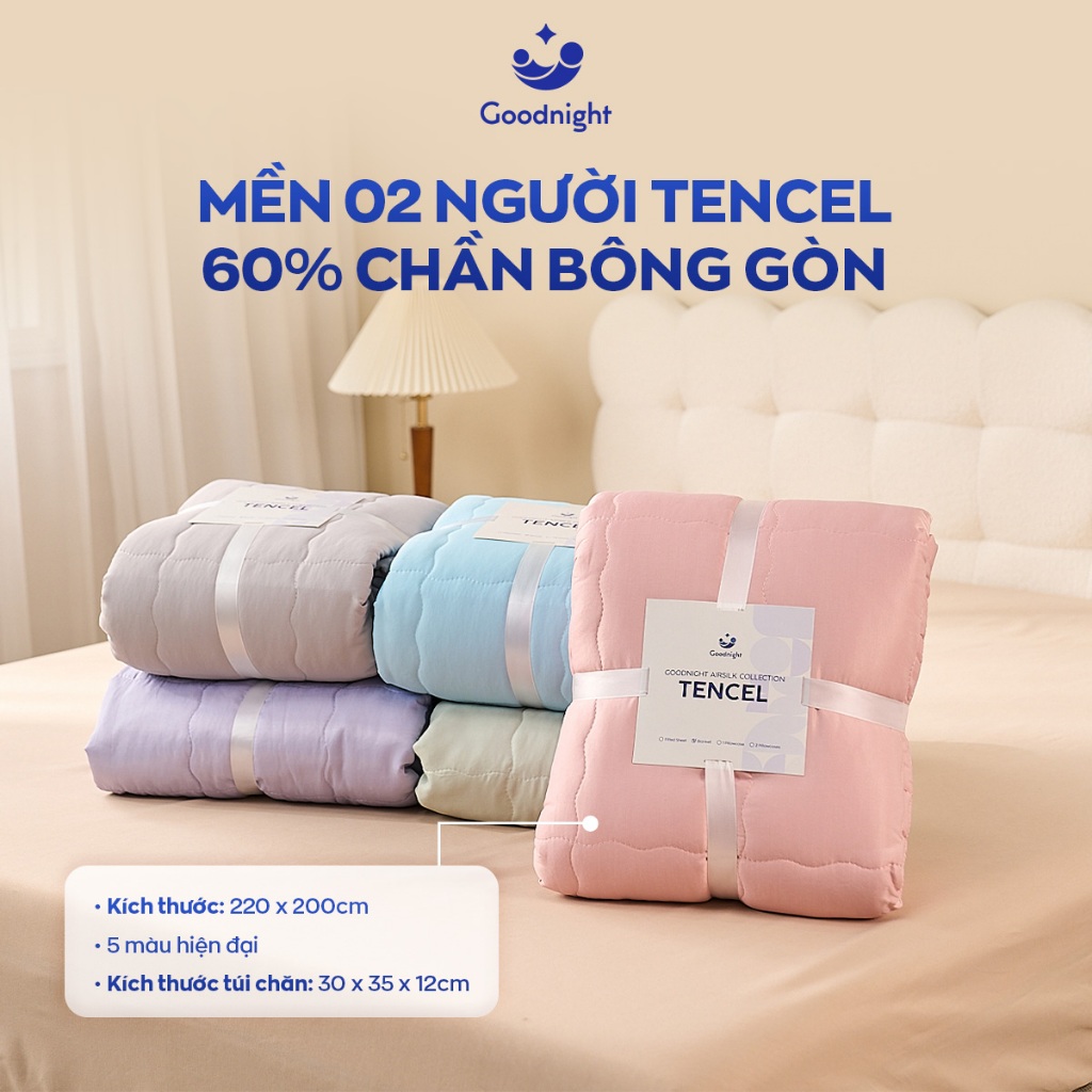 Chăn chần gòn Goodnight Airsilk chất liệu Tencel, mềm đắp mát lạnh, trơn mịn 220x200cm | Shopee ...