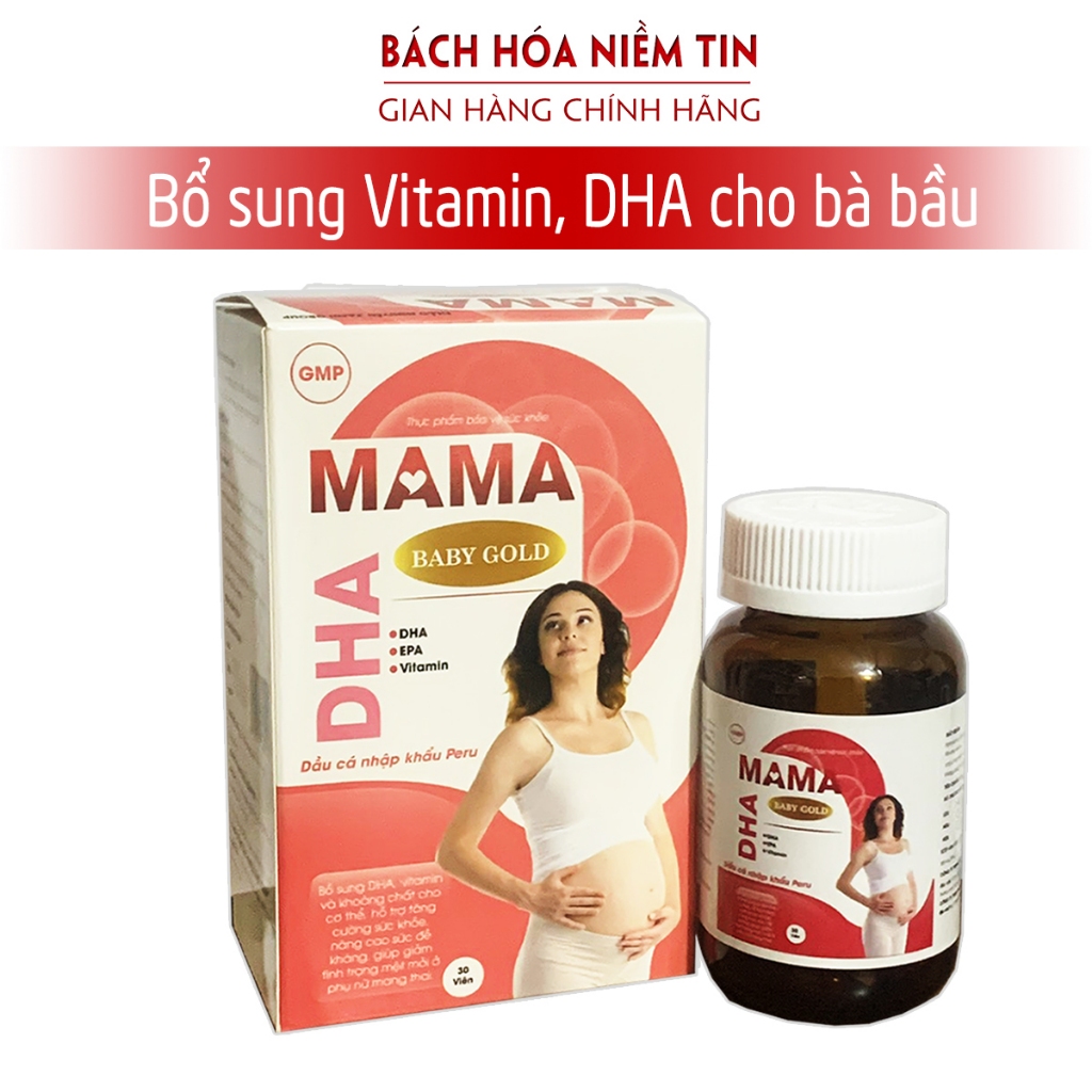 MAMA DHA BABY GOLD - Viên uống bổ sung DHA, bổ sung vitamin và khoáng ...