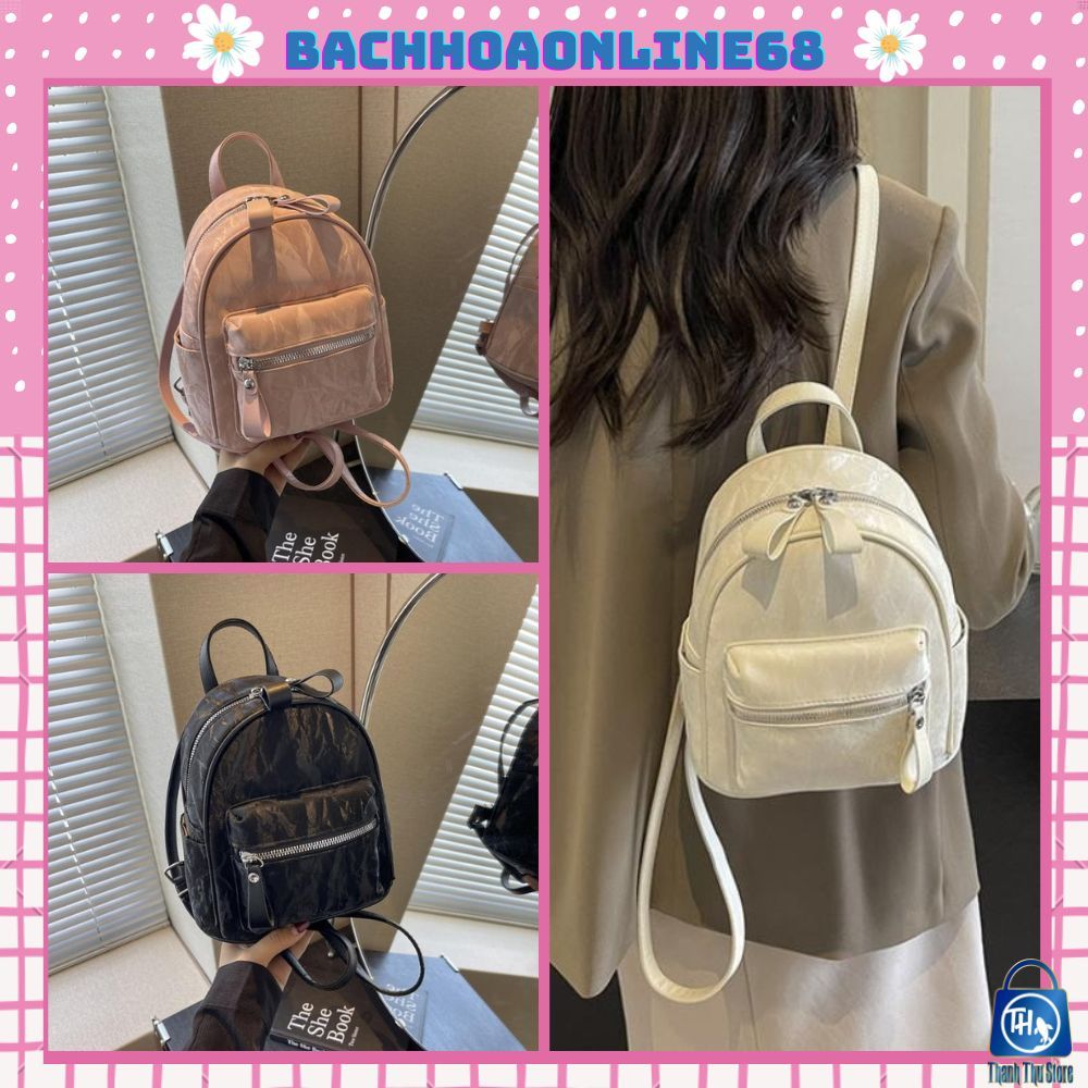 Balo mini nữ balo da Nhung cao cấp nhỏ gọn phong cách Hàn Quốc trẻ ...