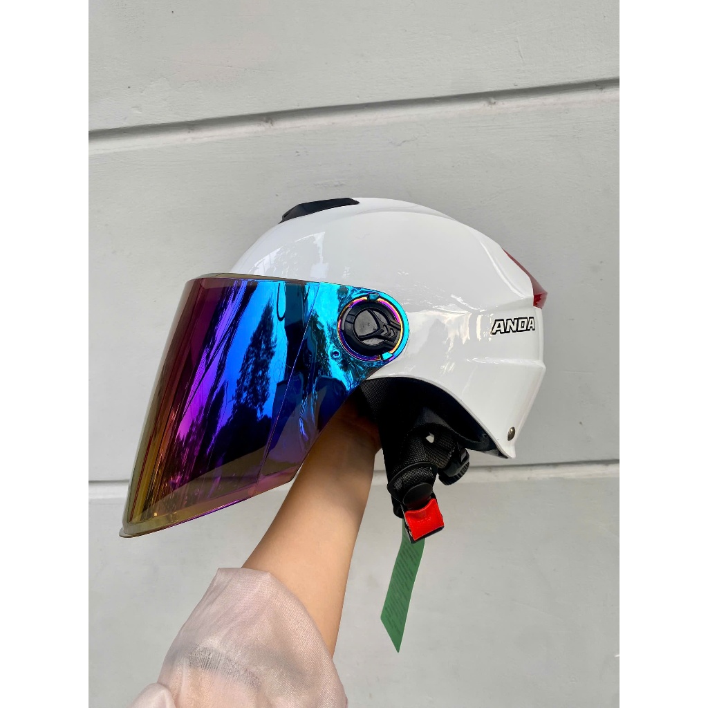 Nón Bảo Hiểm-Mũ Bảo Hiểm Nửa Đầu ANDA HELMET MàuTrắng Bóng,Chính Hãng ...