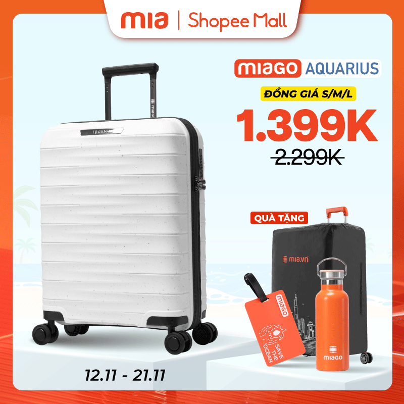 [ĐỒNG GIÁ 1399k + TẶNG 3 QUÀ] Vali Tái Chế MIAGO AQUARIUS size 20/24/28 inch - Chất Liệu Tái Chế ...