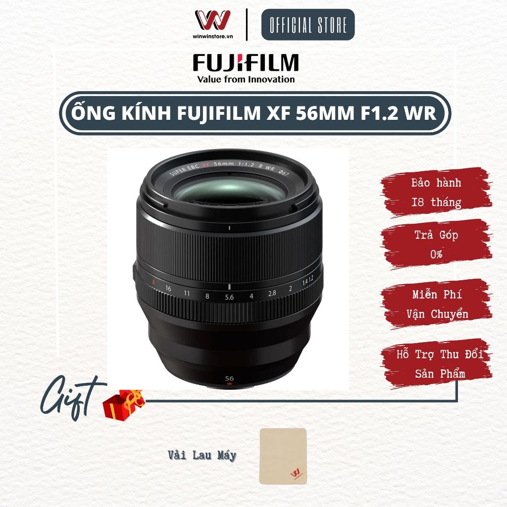Ống kính Fujifilm XF 56mm F1.2 R WR l XF56mm F1.2 II l XF56 Mark 2 - Hàng chính hãng | Shopee ...