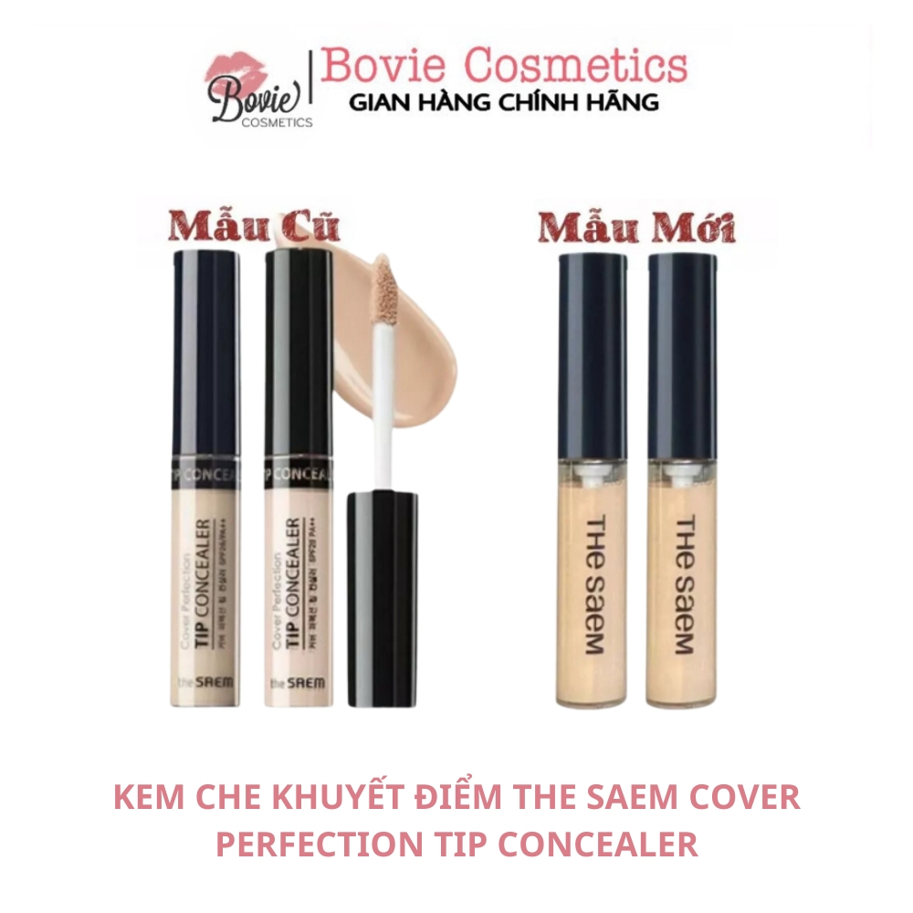 Che khuyết điểm The Saem Cover Perfection Tip Concealer 6.5g SPF28 PA++ - Bovie Cosmetics ...
