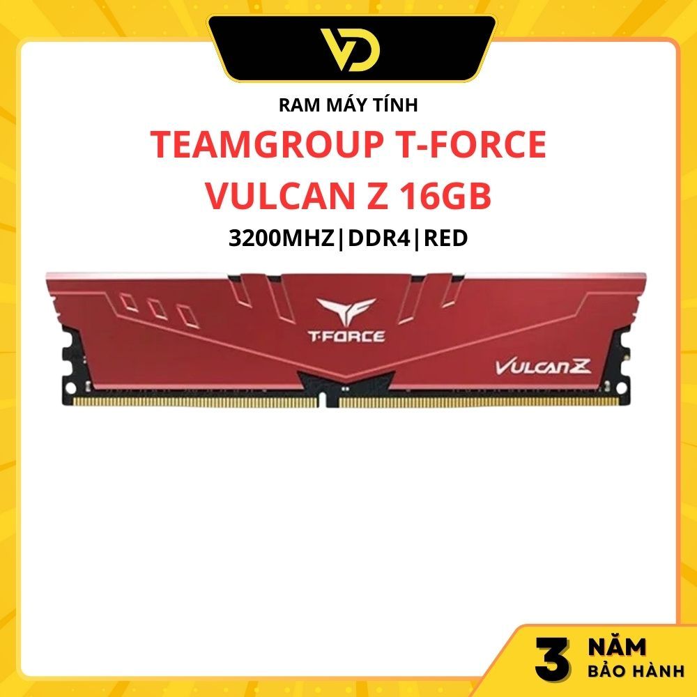 RAM MÁY TÍNH TEAMGROUP T-FORCE VULCAN Z 16GB 3200MHZ DDR4 RED | Shopee ...
